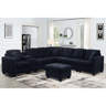 Latitude Run® Sectional Dark Blue 7 Soft Microfiber High Skin- Cushions ...