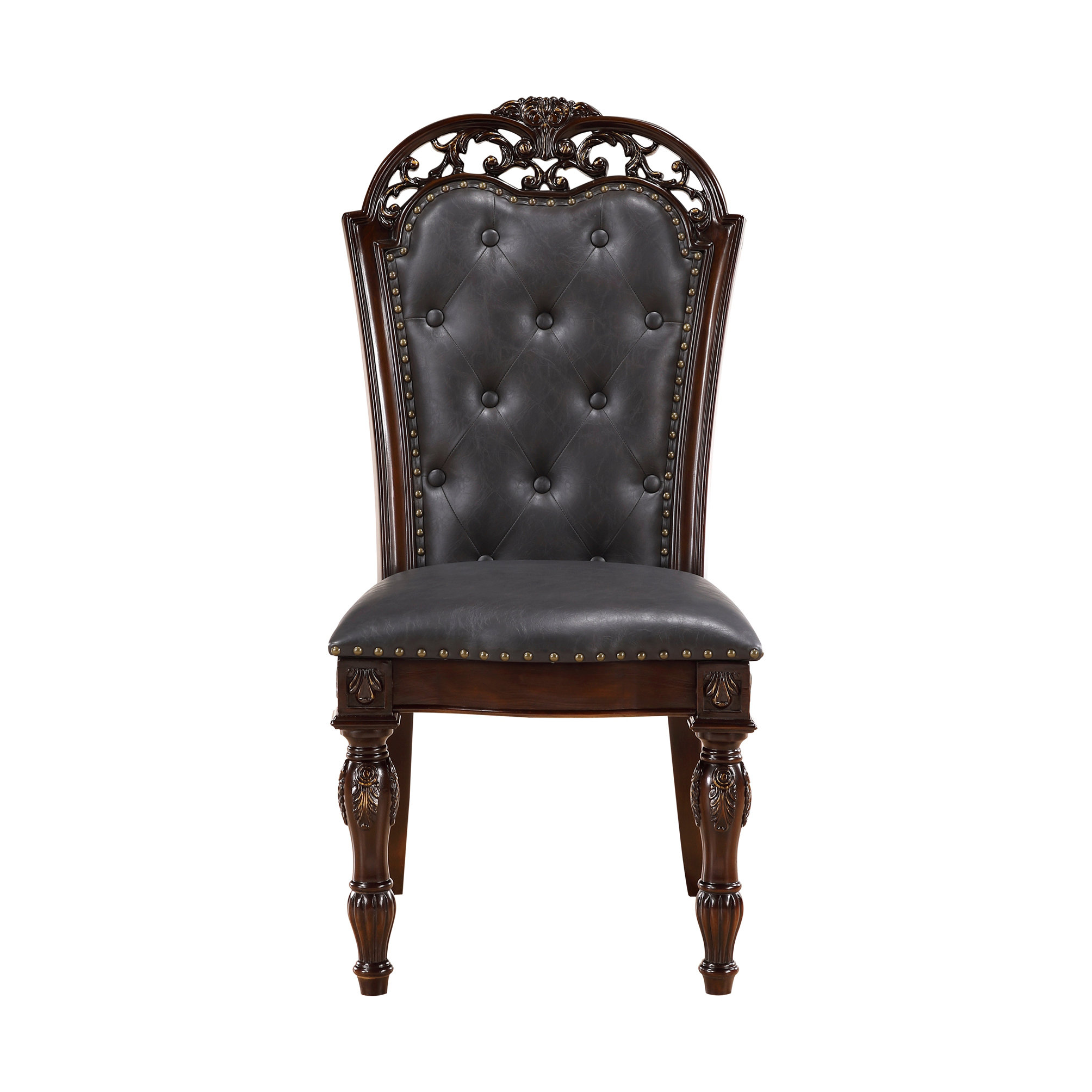 Bloomsbury Market Formal Dining Chairs Set Of 2 Button-Tufted Faux ...