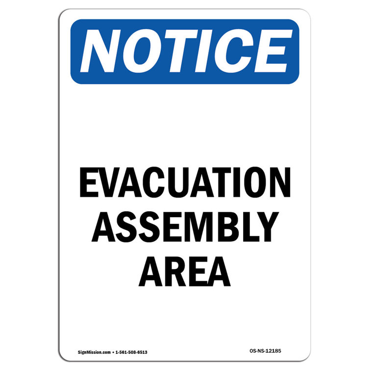 SignMission Evacuation Assembly Area Sign - Wayfair Canada