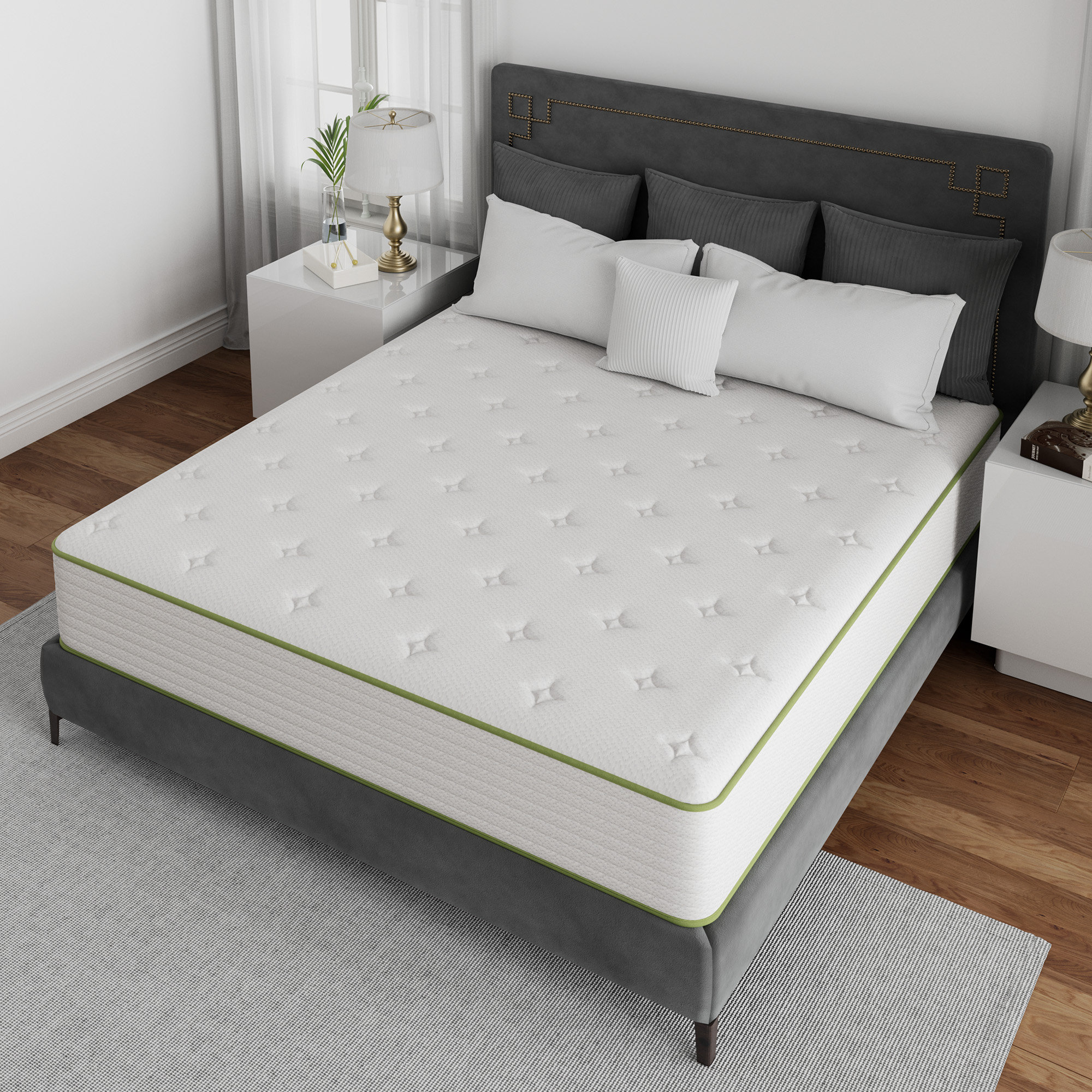 Alwyn Home Stubbeman 12'' Anti Static Plush Cooling Gel Memory Foam ...