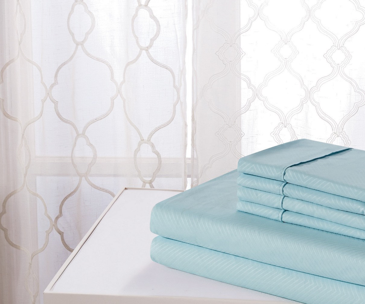 Bamboo Comfort Bamboo Luxury Chevron Embossed 4-Piece Sheet Set ...