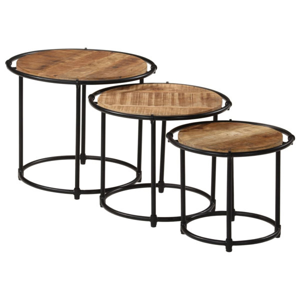 DEvidaxl Vidaxl nesting tables made of solid acacia wood | Wayfair.co.uk