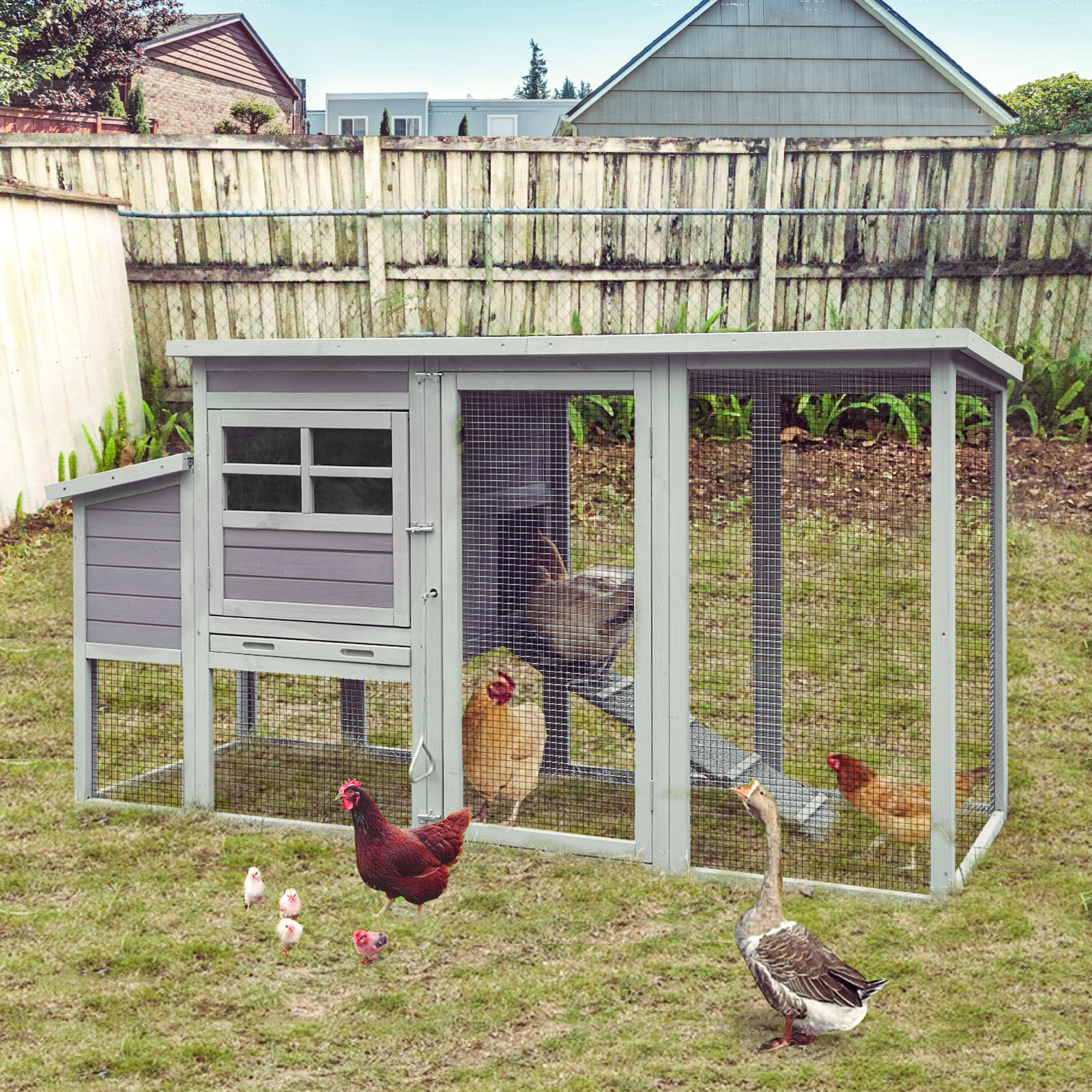 Tucker Murphy Pet™ Large Mobile Chicken Coop Hen House with Wheels and ...