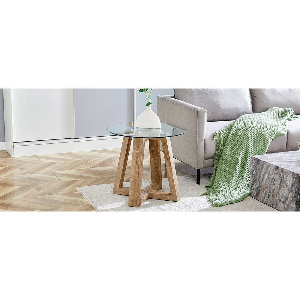 Wrought Studio™ Modern Rustic Design Round Coffee Tea Table Coffee ...