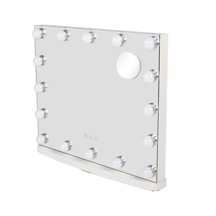 17 Stories Hollywood benchtop square frame oval base luminous 16 light ...