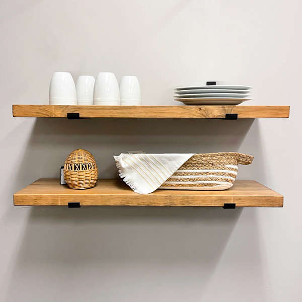 17 Stories Calheme Rustic Shelves With J Brackets & Reviews | Wayfair