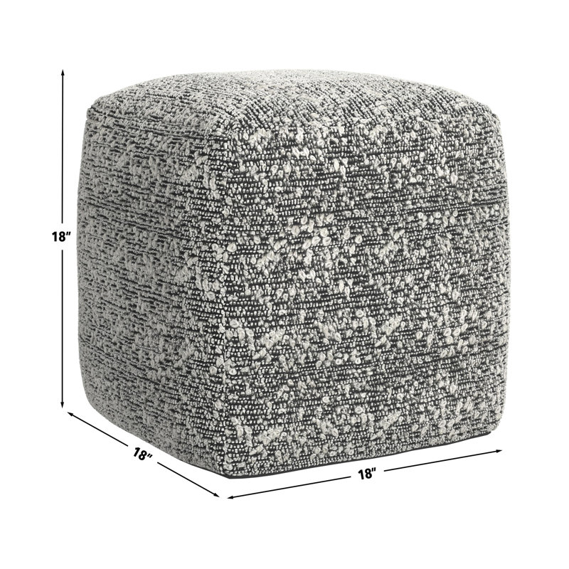 Ebern Designs Paislee 18" Square Upholstered Pouf | Wayfair