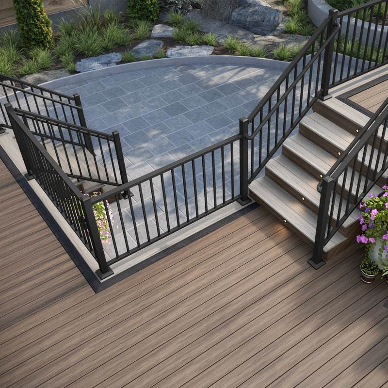 Deckorators Textured Black Aluminum Deck Railing Post Kit | Wayfair