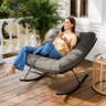 George Oliver Carlynne Moon Rocking Chair (Black Matte) | Wayfair