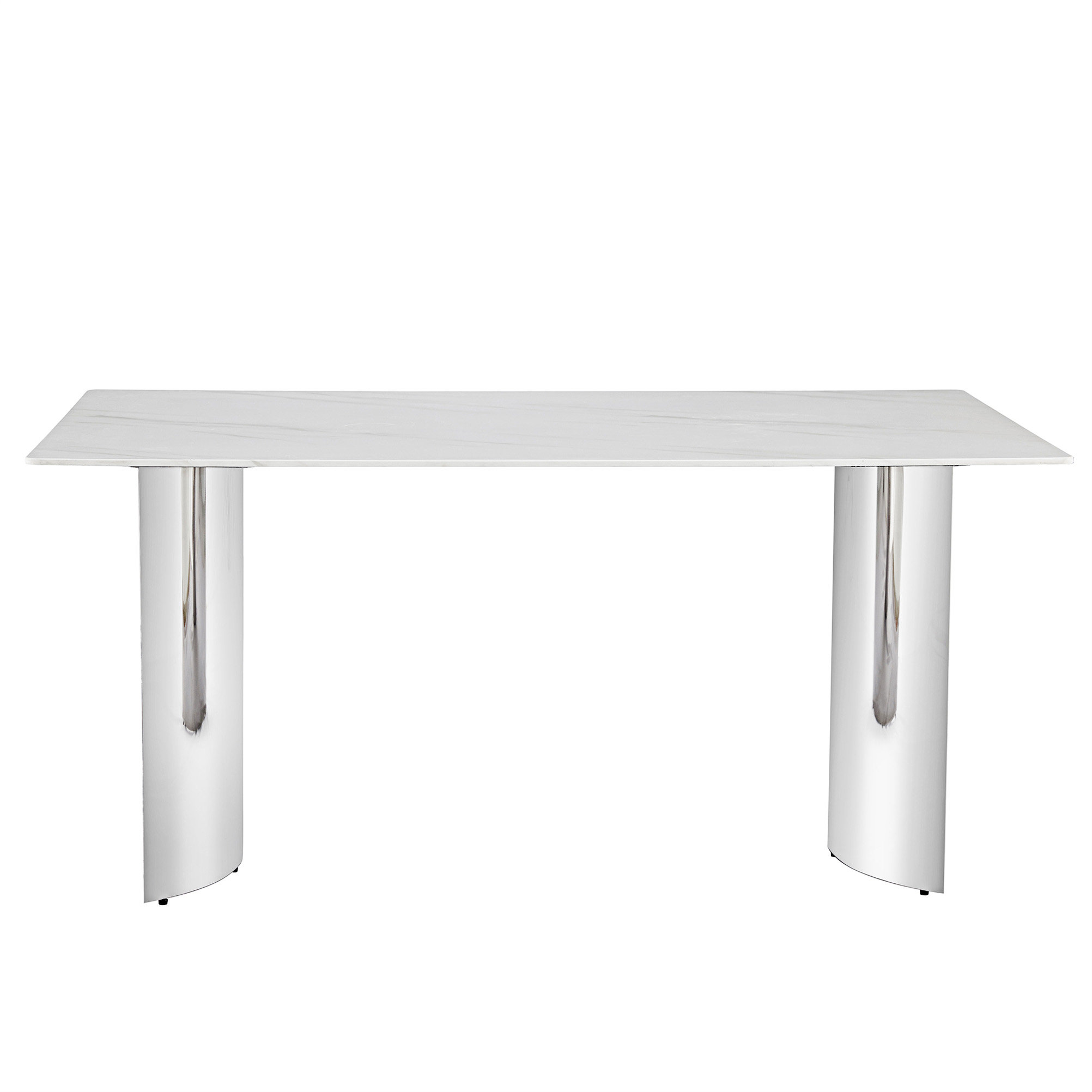 Ivy Bronx Modern Simple Tempered Glass Dining Table.White Texture ...