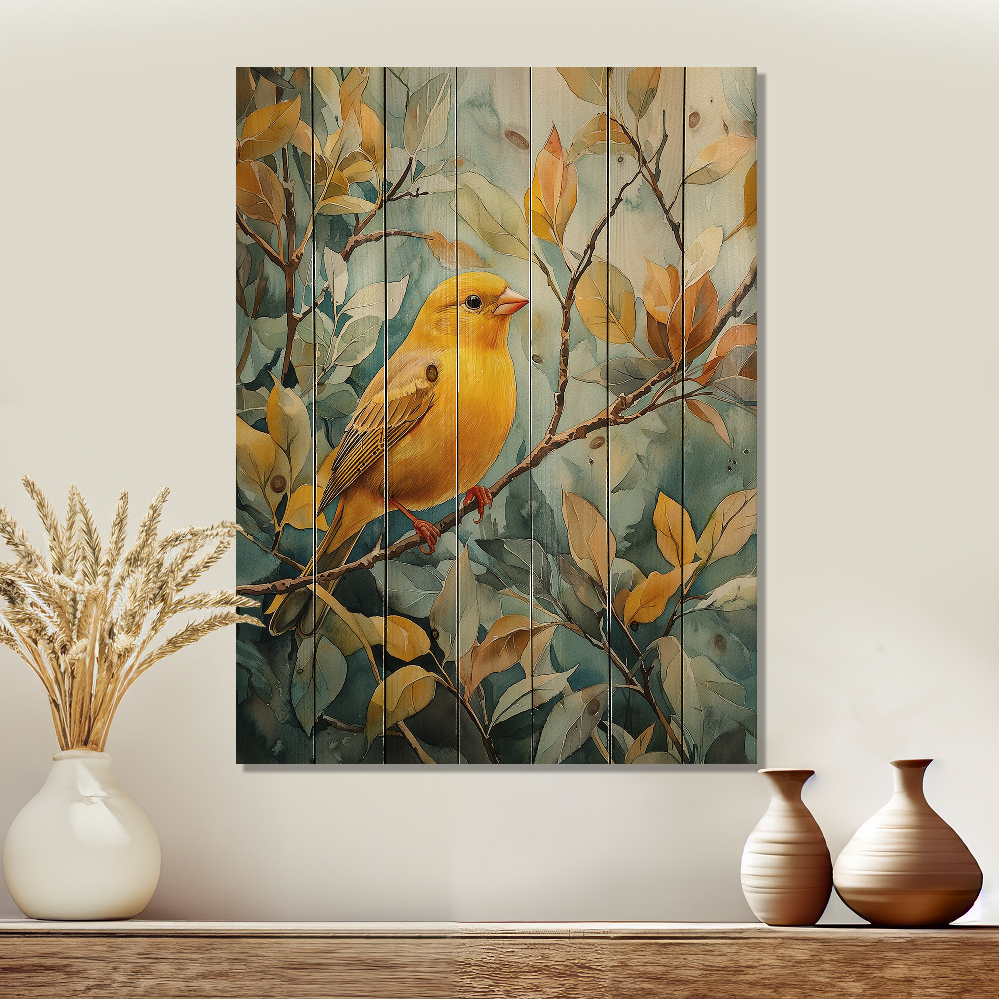 Ophelia & Co. Golden Finch In Springtime II - Bird Wood Wall Decor - On ...