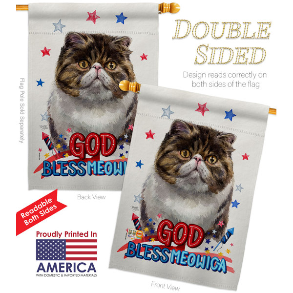 Breeze Decor Double Sided 40'' H x 28'' W Polyester Cat House Flag ...
