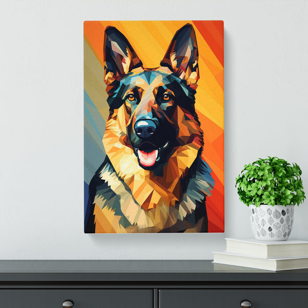 17 Stories German Shepherd Geometric - Art Prints | Wayfair.co.uk
