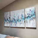Wexford Home A Premium 'Blue Staccato' Painting Multi-Piece Image on ...