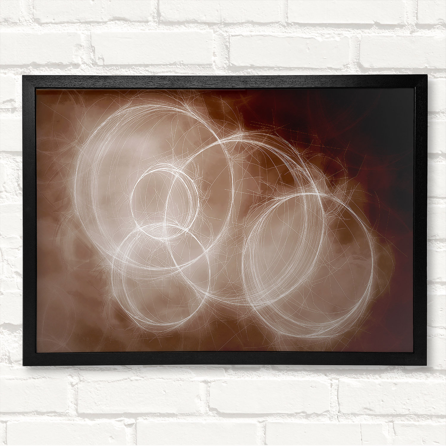 Ivy Bronx Chocolate Smoke Circles Framed Print | Wayfair.co.uk