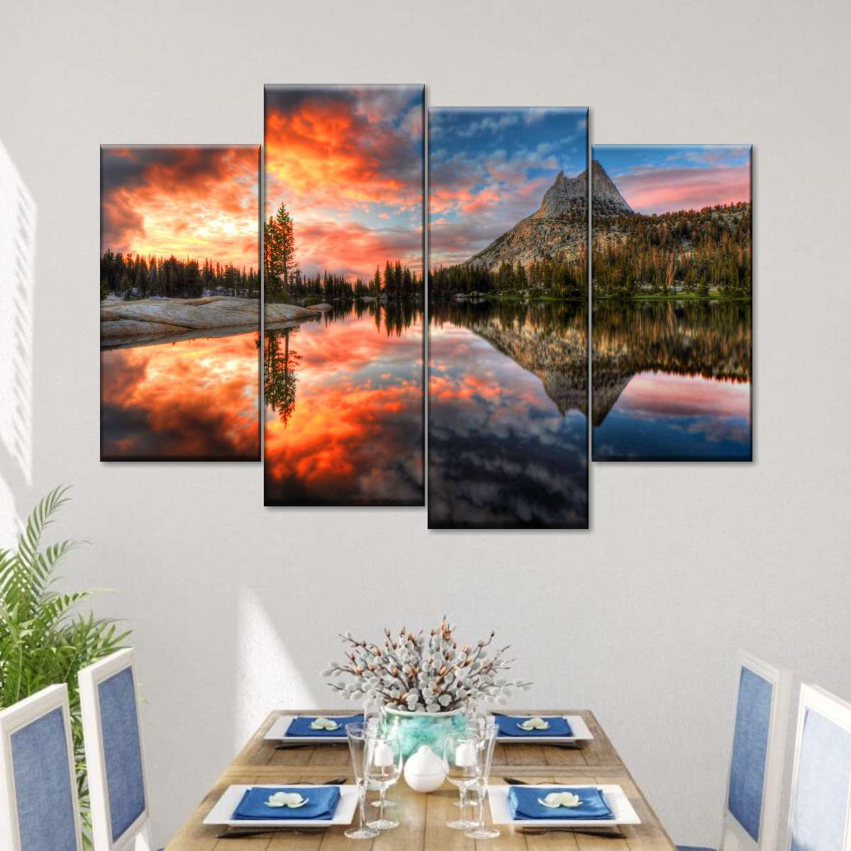 Millwood Pines Yosemite Park Sunset - 4 Piece Wrapped Canvas Multi ...