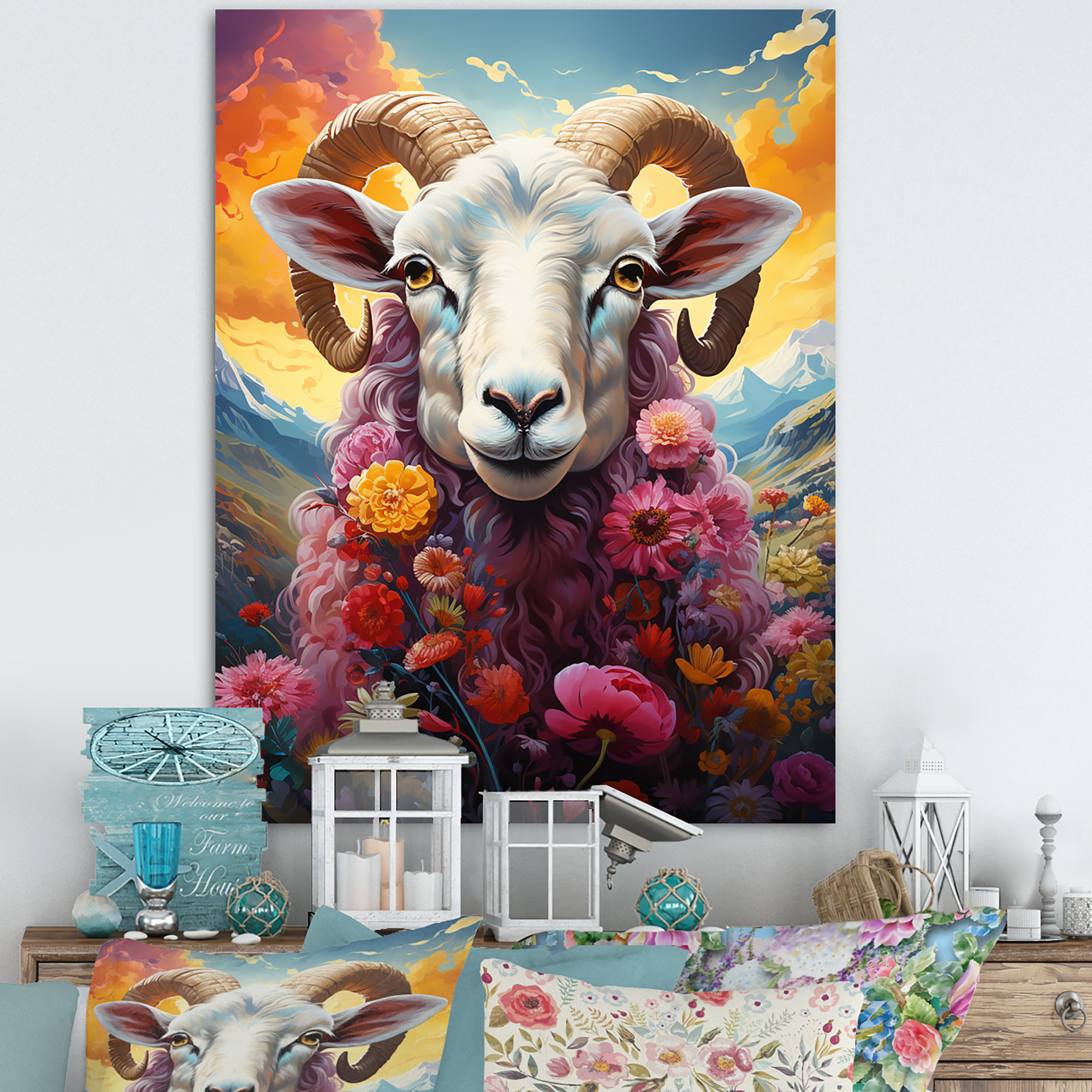 Foundry Select Pink Sheep Enchanted Ewes - Animals Wall Art Prints ...