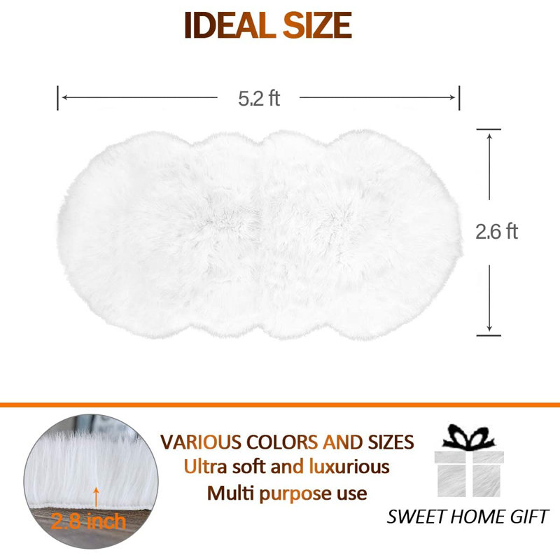 Mercer41 Pinckney Faux Sheepskin Solid Color Rug & Reviews | Wayfair