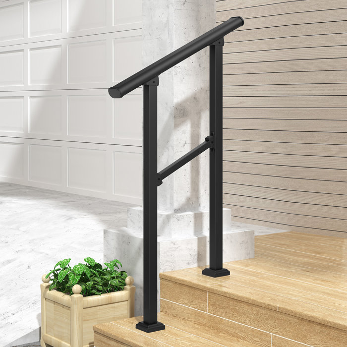 HOMLUX Lovmor Hand Rails for Outdoor Steps, Wrought Iron Railing, Porch ...