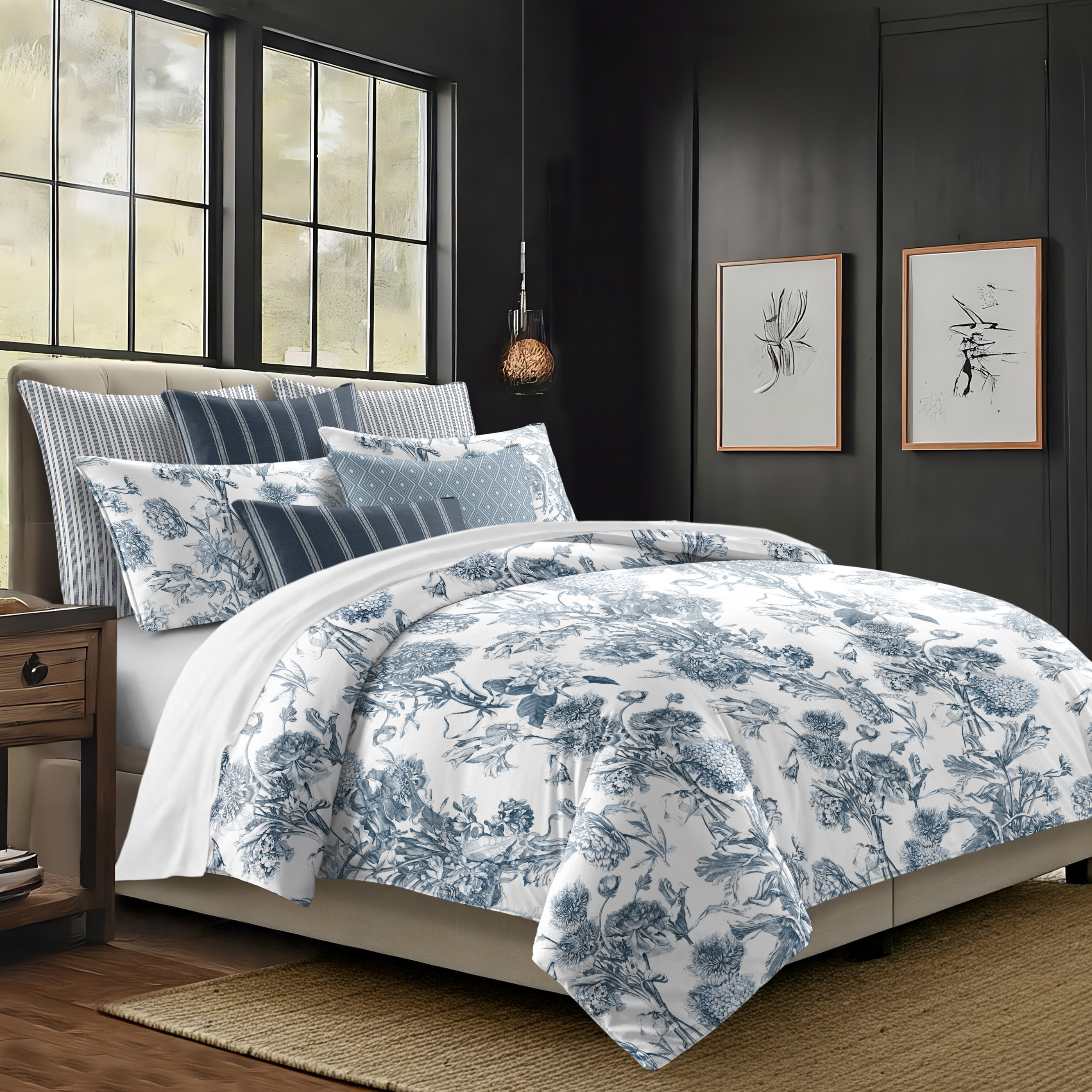 6ix Tailors Fine Linens Ensemble de housse de couette en coton blanc ...