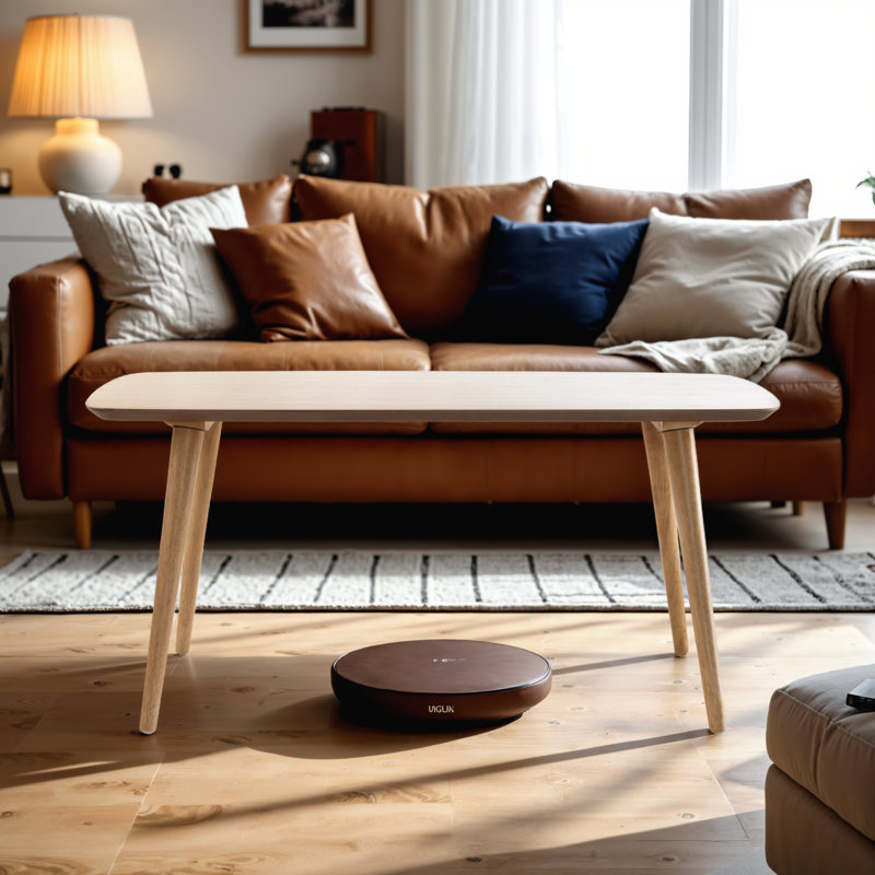 George Oliver Mid-Century Modern Coffee Table with Mindi Veneer Finish ...