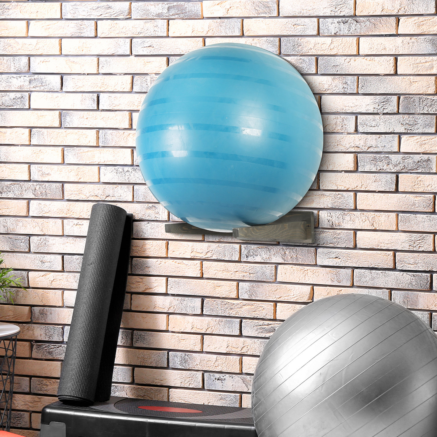 Gracie Oaks Janiuszck Wood Wall Mounted Gym Sports Ball Rack | Wayfair