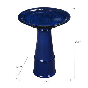 Red Barrel Studio® Otaki Ceramic Sundial Birdbath & Reviews | Wayfair