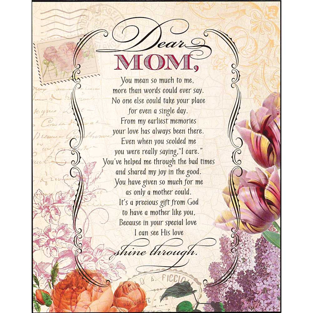Trinx Shugar Dear Mom On MDF Print | Wayfair