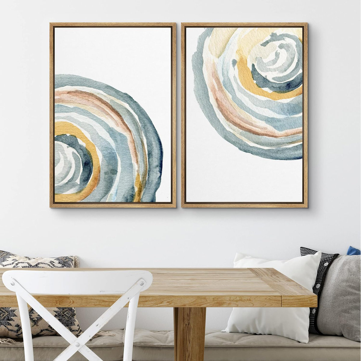 IDEA4WALL Geometric Pastel Watercolor Ring Abstract Shapes Digital Art ...