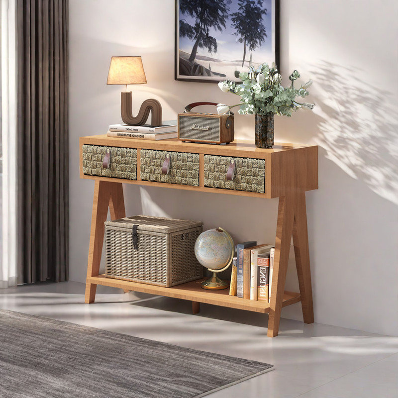 Bay Isle Home™ Mid Century Modern Console Table with Storage | Wayfair