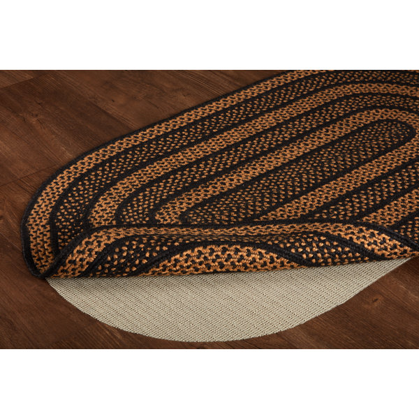 August Grove® Anzla Flatweave Black/Dark Tan Rug | Wayfair