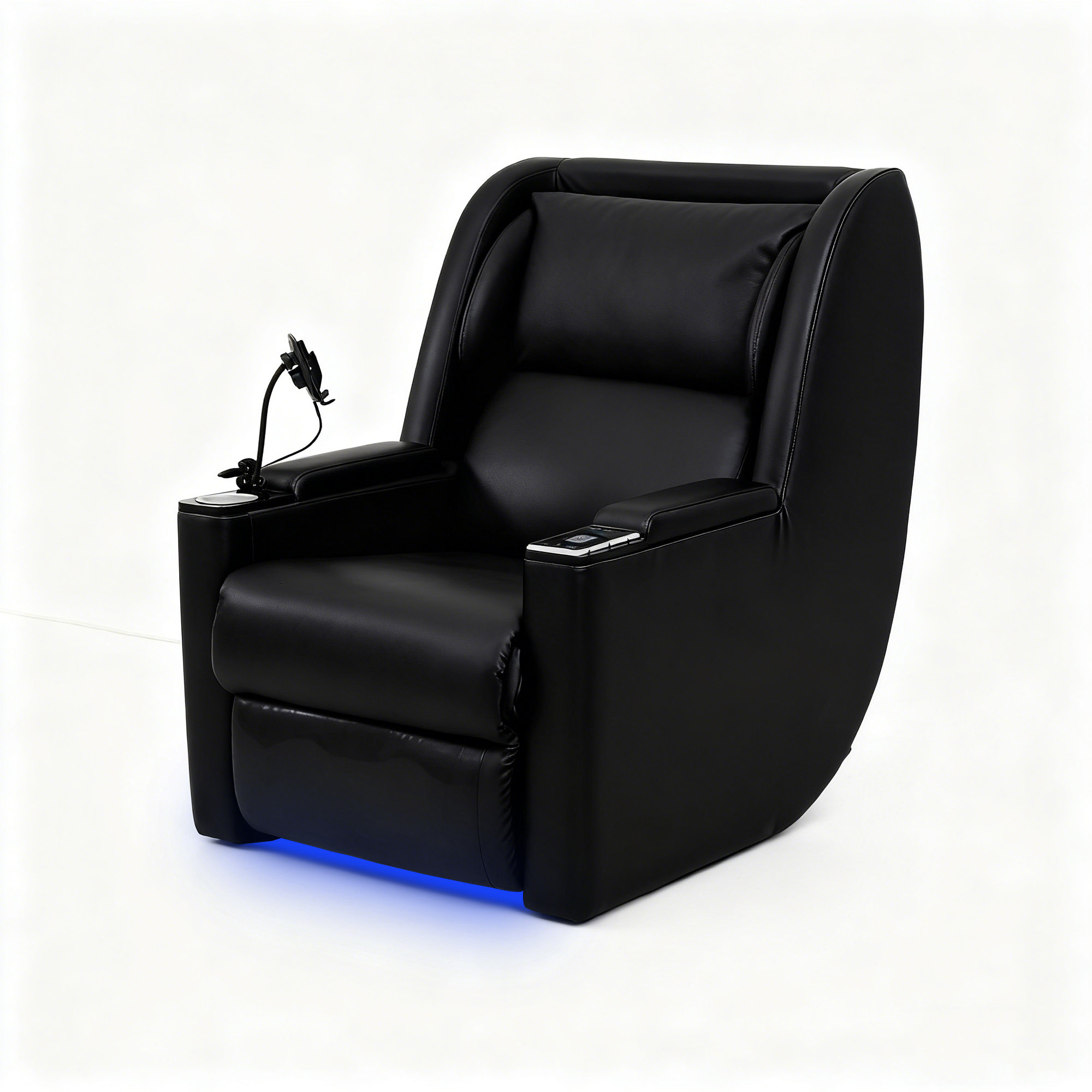 Louis Donne Black Faux Leather Electric Recliner Chair With Massage ...
