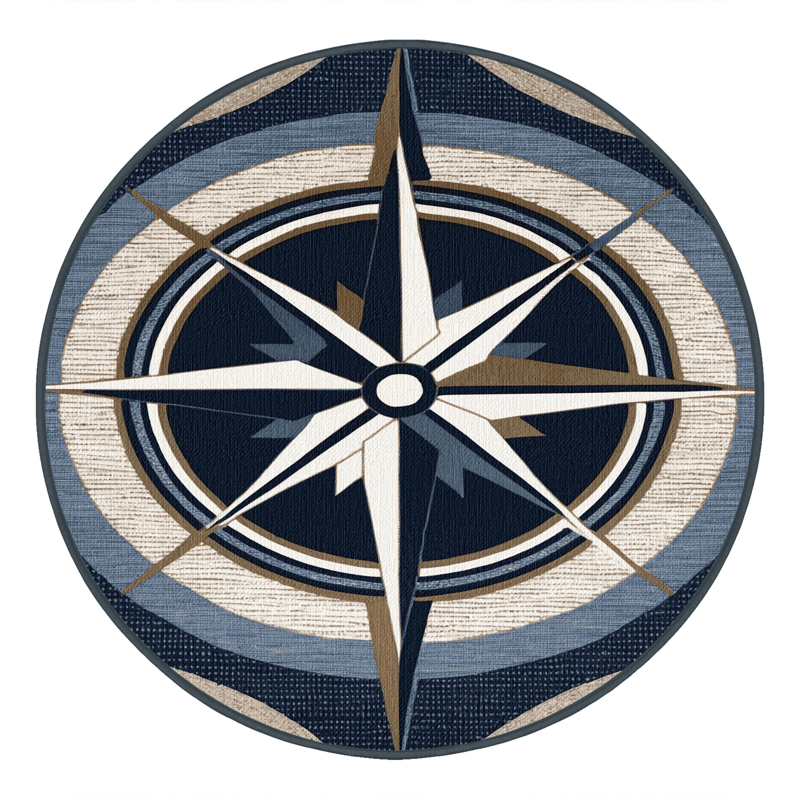 Hokku Designs Washable Contemporary compass designs Nautical Area Rug ...