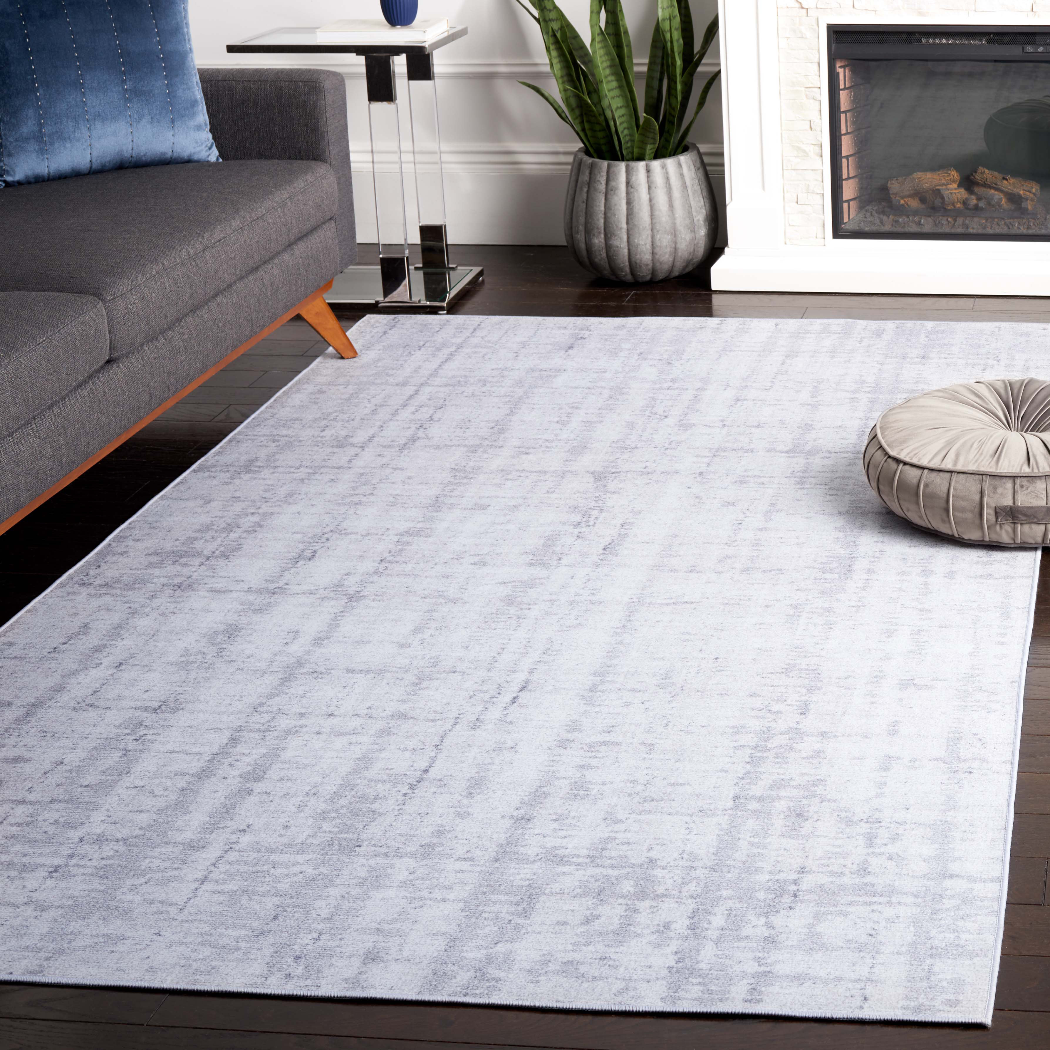 17 Stories Corri Abstract Machine Woven Polyester Area Rug in Light ...