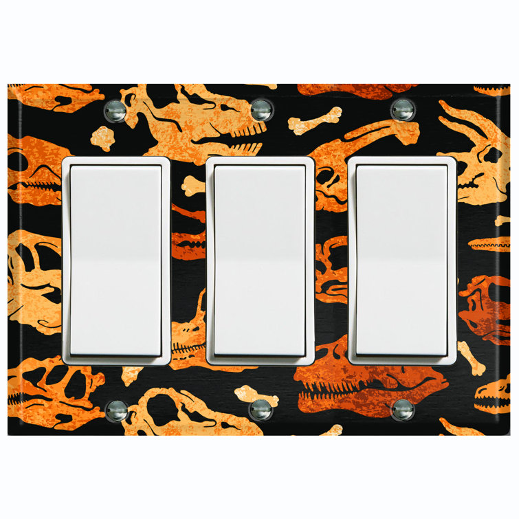 WorldAcc Metal Light Switch Plate Outlet Cover (Dinosaur T-Rex Skull ...