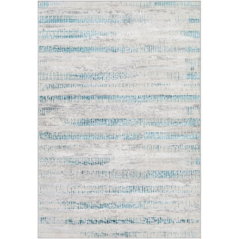 Rosecliff Heights Aiello Teal/Beige Rug & Reviews | Wayfair
