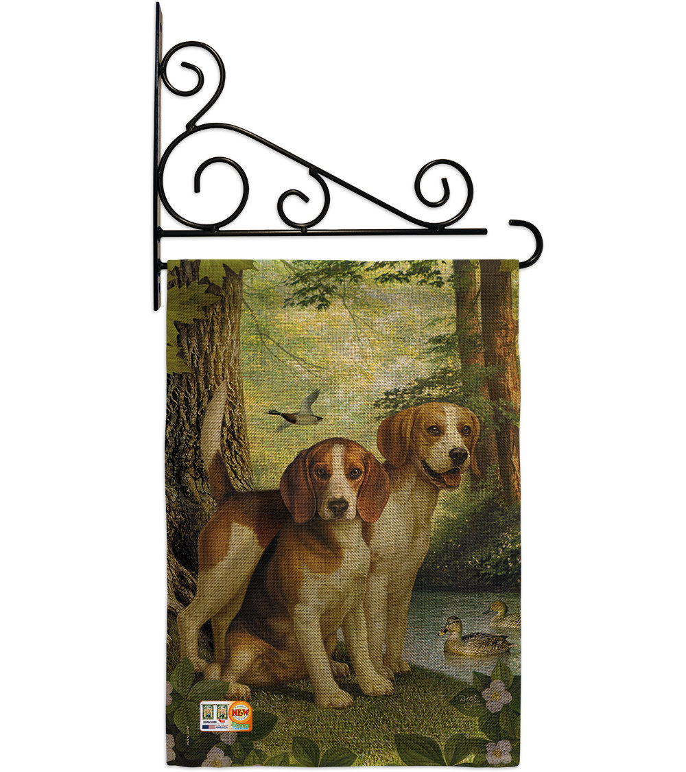 Red Barrel Studio® Beagles and Duck 2-Sided Burlap 19 x 13 in. Garden ...