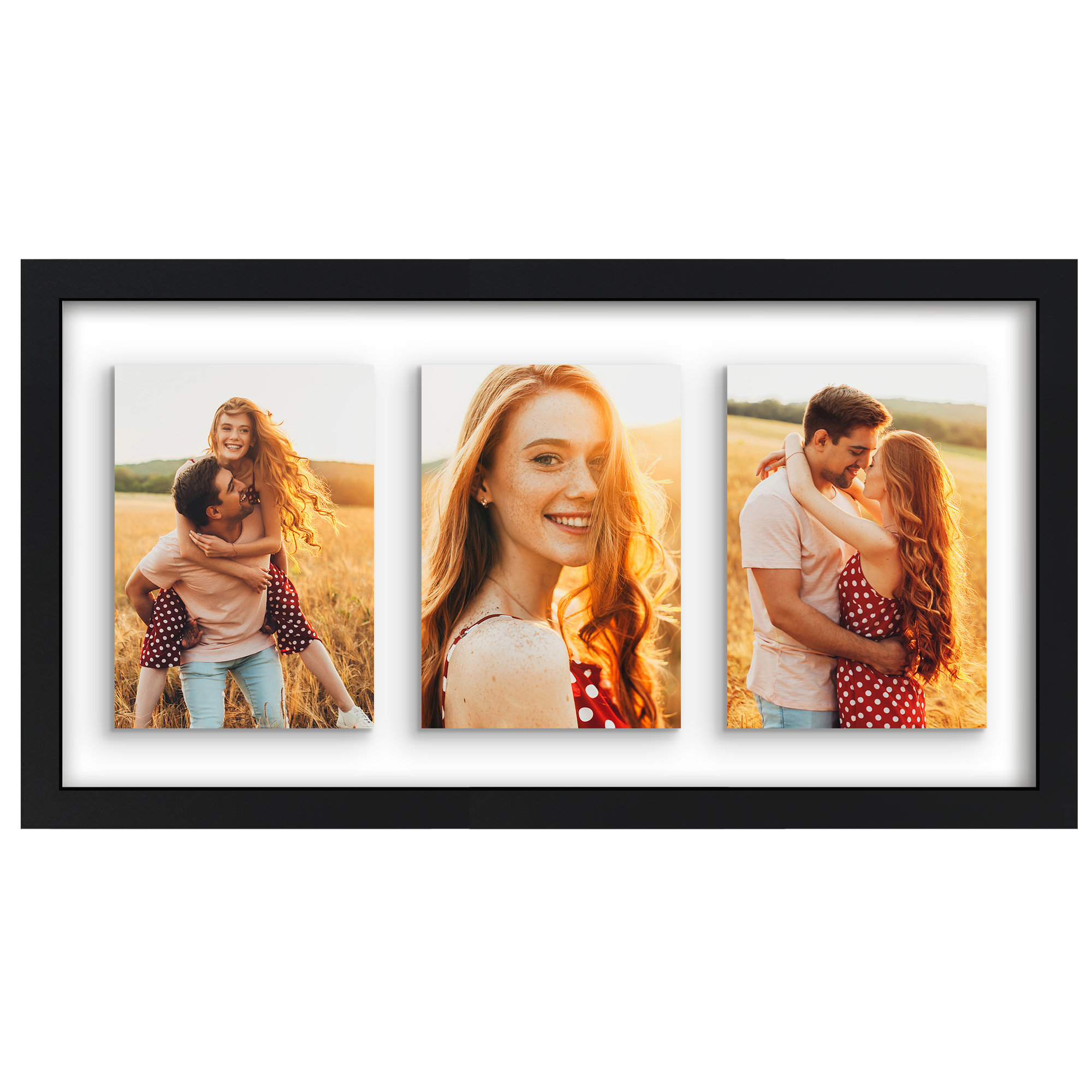 Latitude Run® Quadeer Floating Collage Frame - Display Three Photos ...