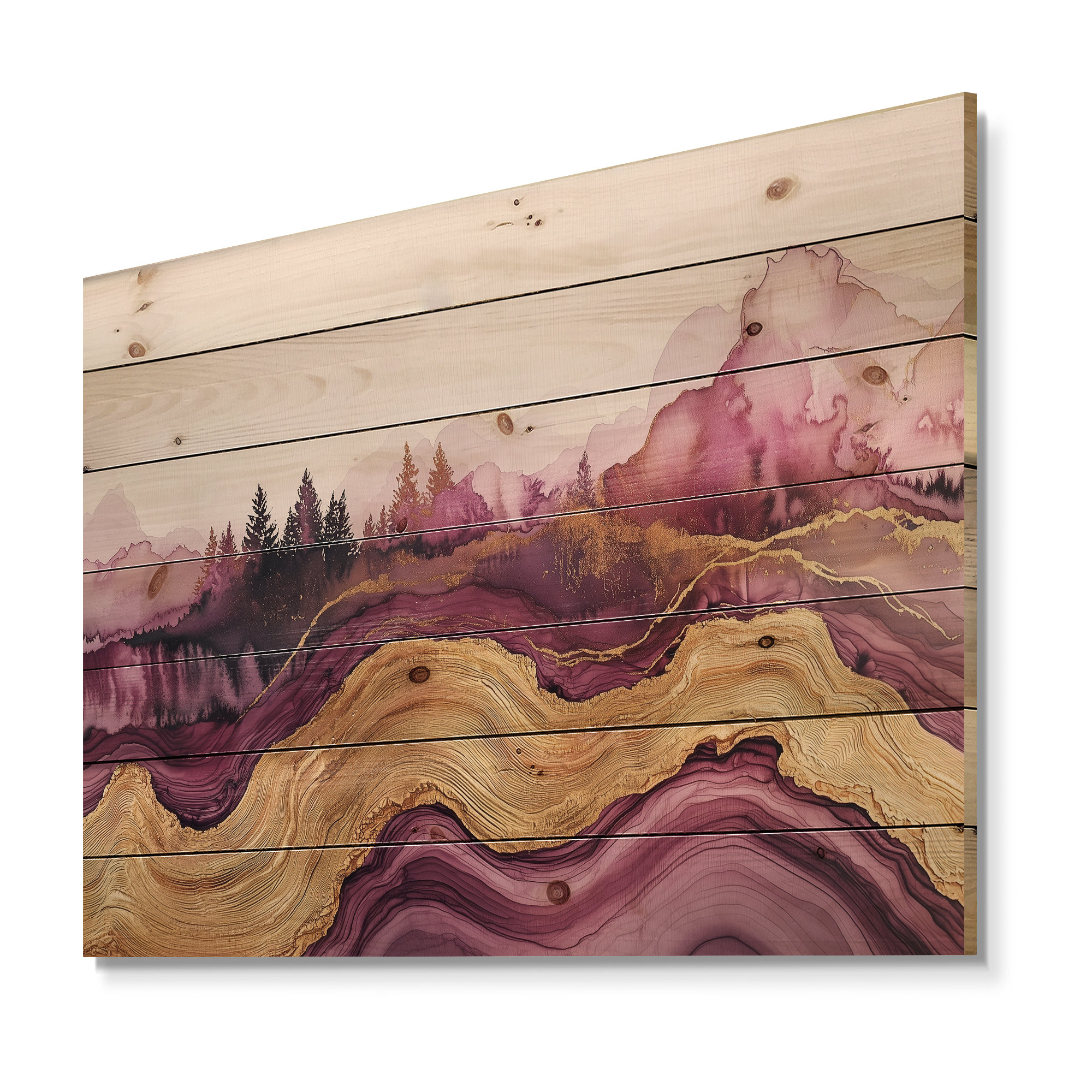 Ophelia & Co. Vineyard On A Top Of Wine River - Vineyard Wood Print ...