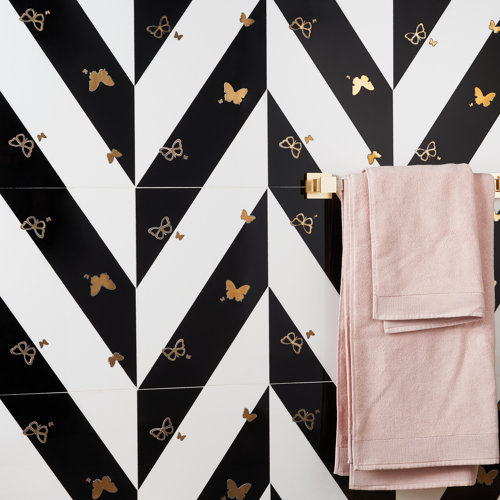 Bond Tile Elizabeth Sutton Viola 12" x 18" Marble Patterned Wall ...