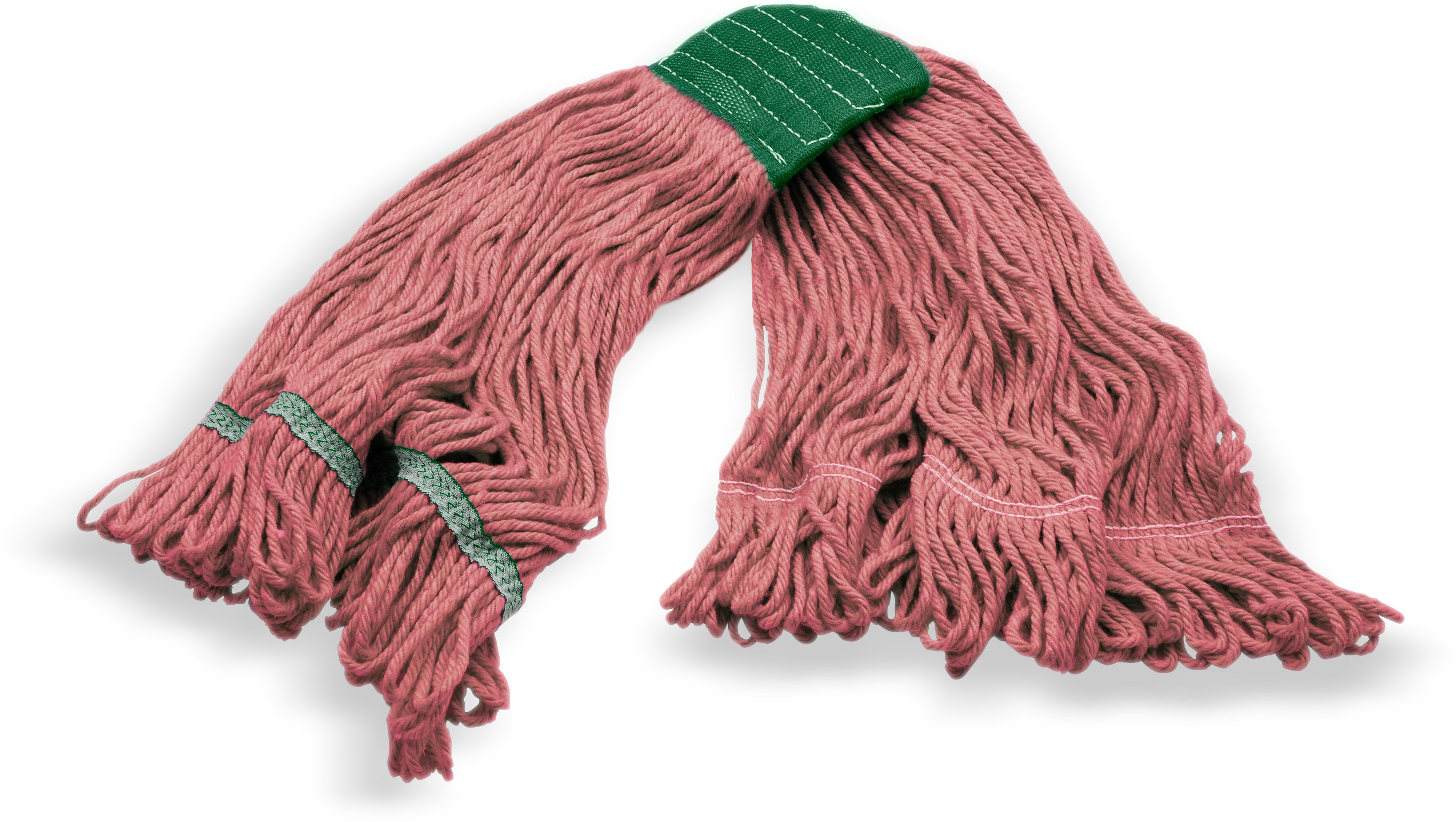 Carlisle Food Service Products Medium Red Looped-End Mop W/Green Band ...