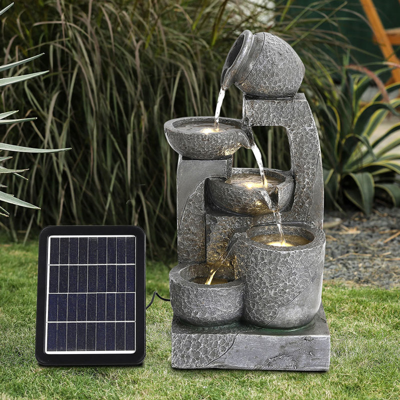 Alpen Home Geismar Resin Solar Fountain with Light | Wayfair.co.uk