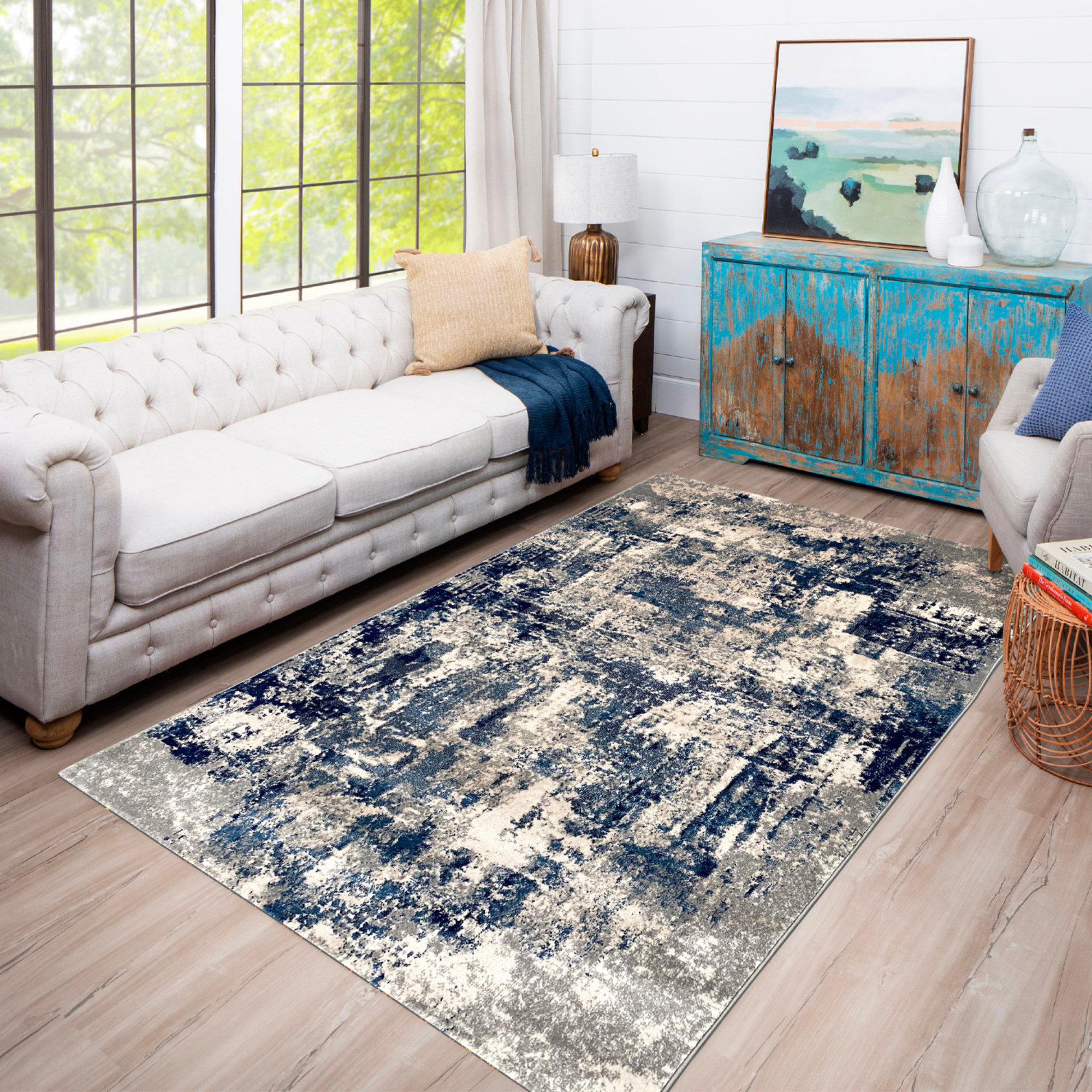 East Urban Home Rushmere Abstract Machine Made Power Loom Polypropylene ...