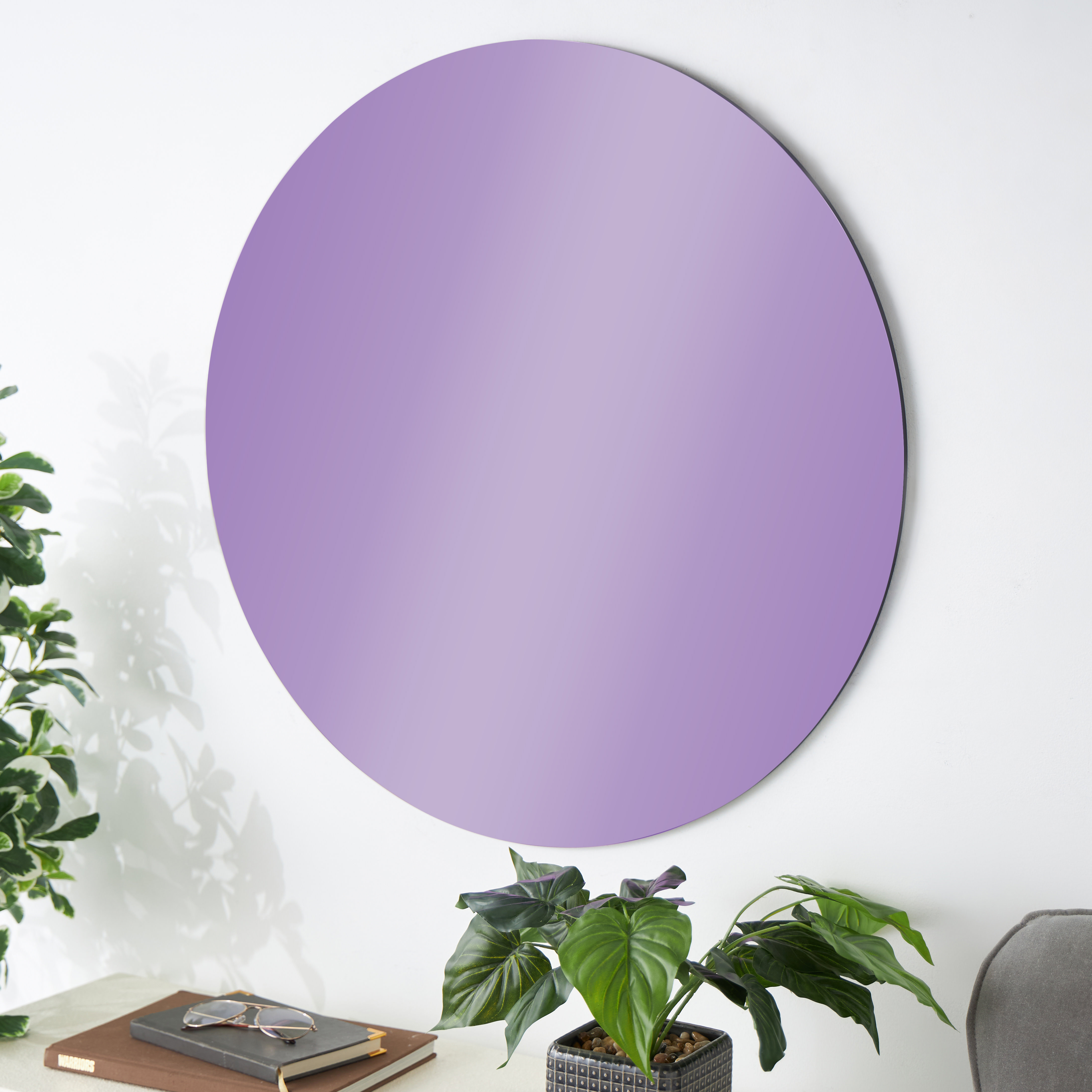Ebern Designs Wood Round Tinted Wall Mirror - Wayfair Canada