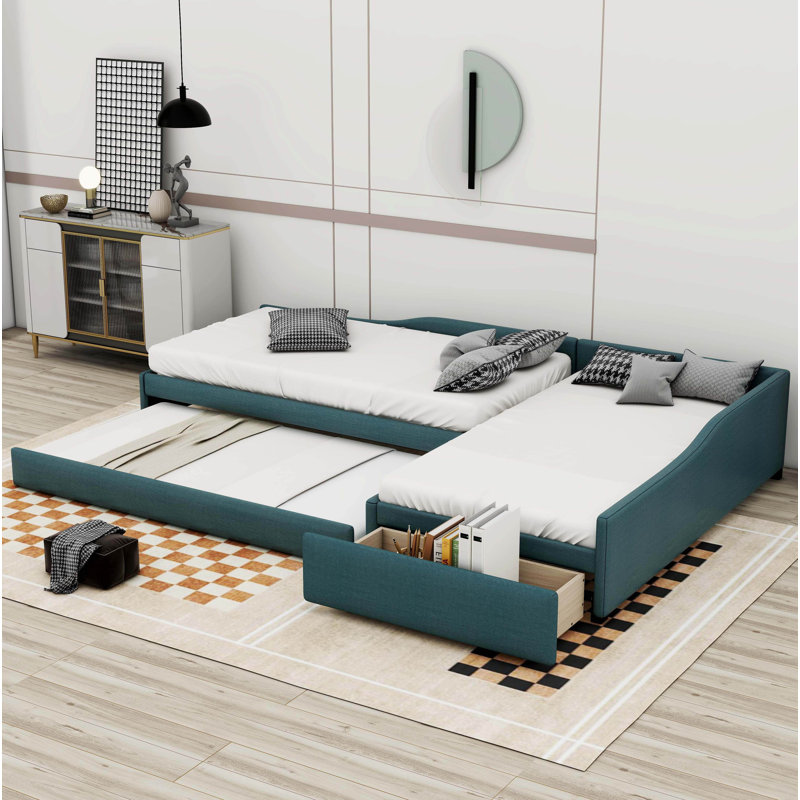 Latitude Run® Upholstered Double Twin Size Daybed | Wayfair