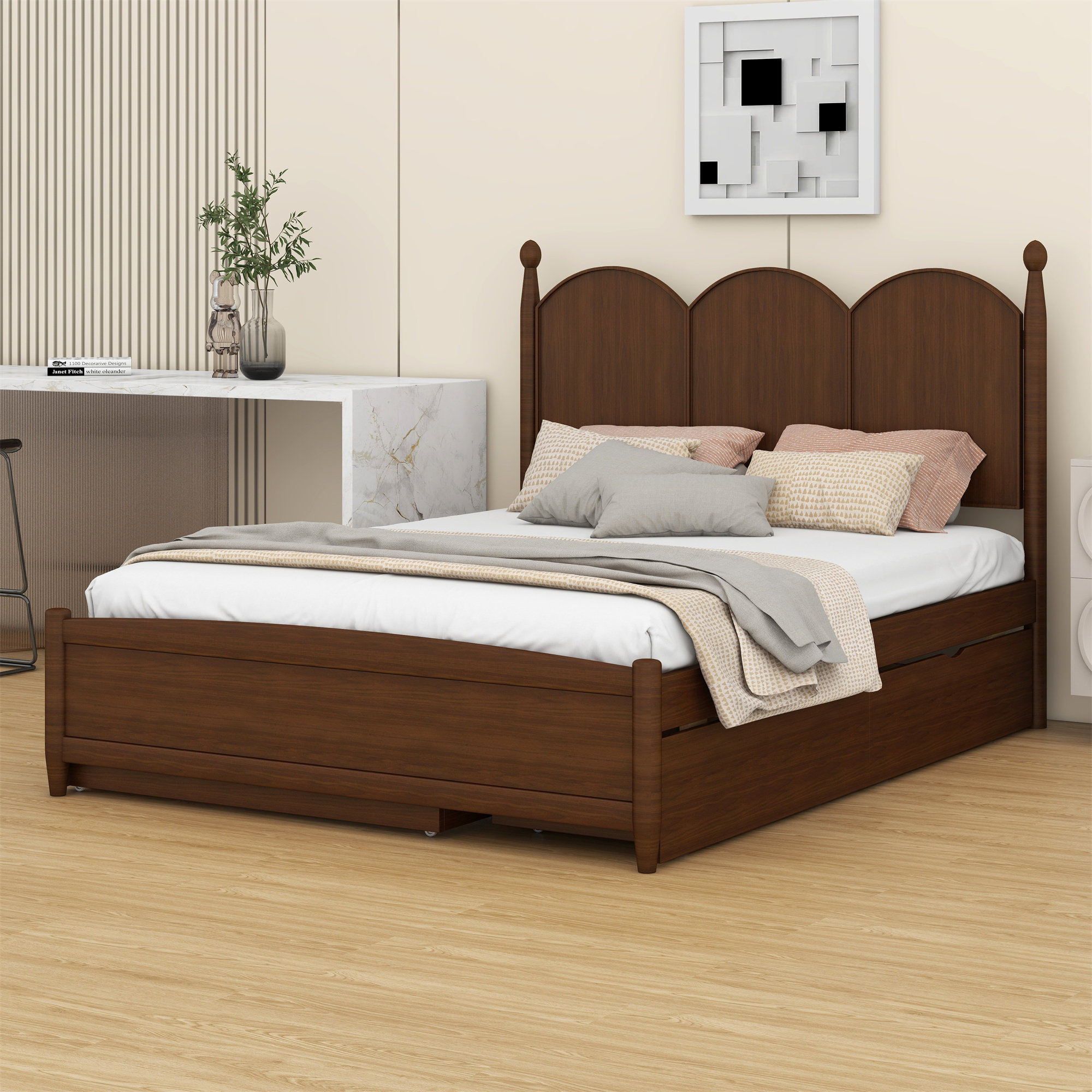 Red Barrel Studio® Platform Bed With With Big Drawers And Trundle | Wayfair
