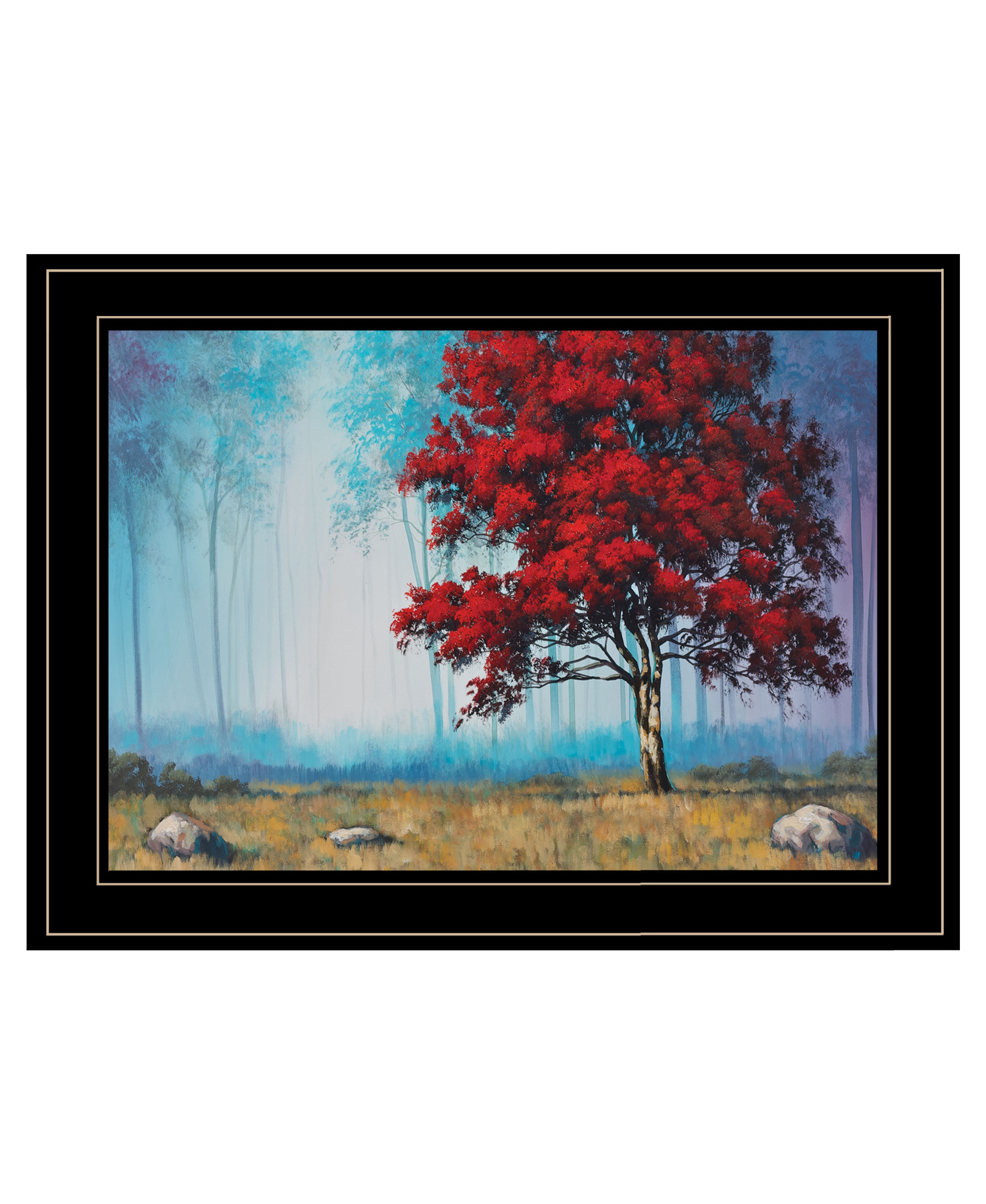 Winston Porter Red Tree Framed Wall Art for Living Room, Home Wall ...