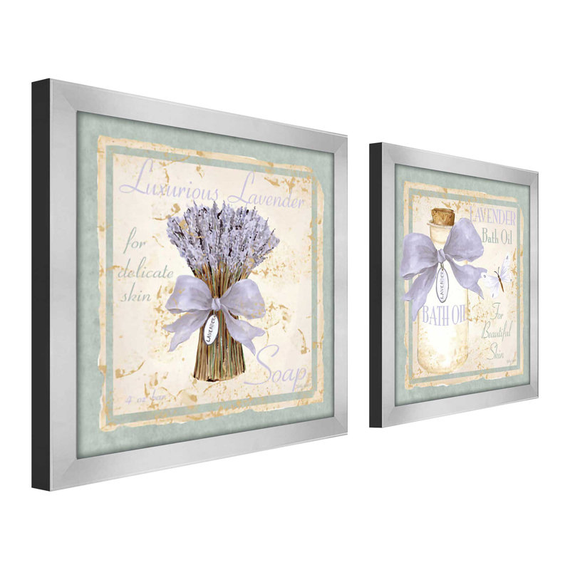 Ophelia & Co. Luxurious Lavender Framed On Paper 2 Pieces Set | Wayfair