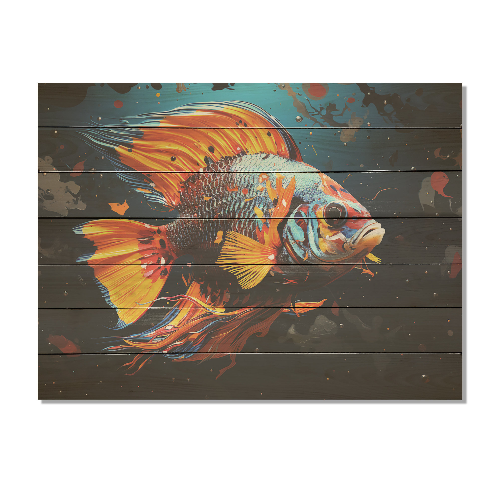 Ophelia & Co. Orange Pop Art Fish Marine Burst I - Butterfly Fish On ...