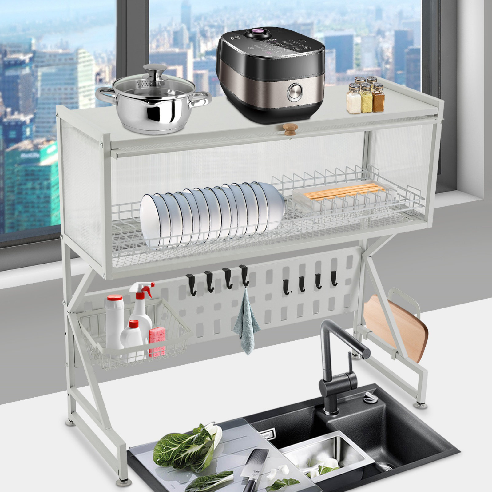 YXSUN Two Tier Dish Rack | Wayfair